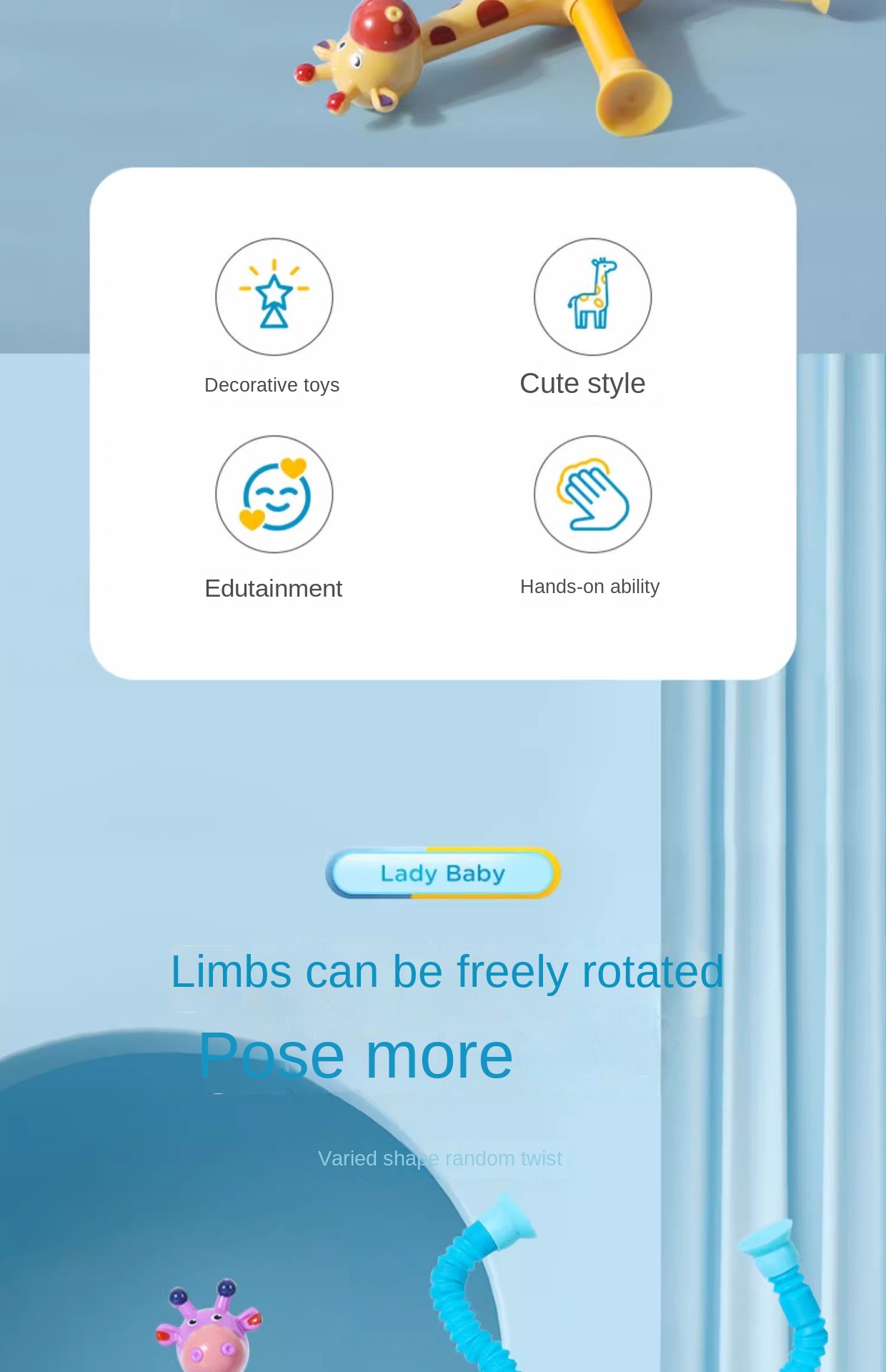 Stretchy Giraffe Robot Toy - Telescopic Suction Cup Fun, Creative ...