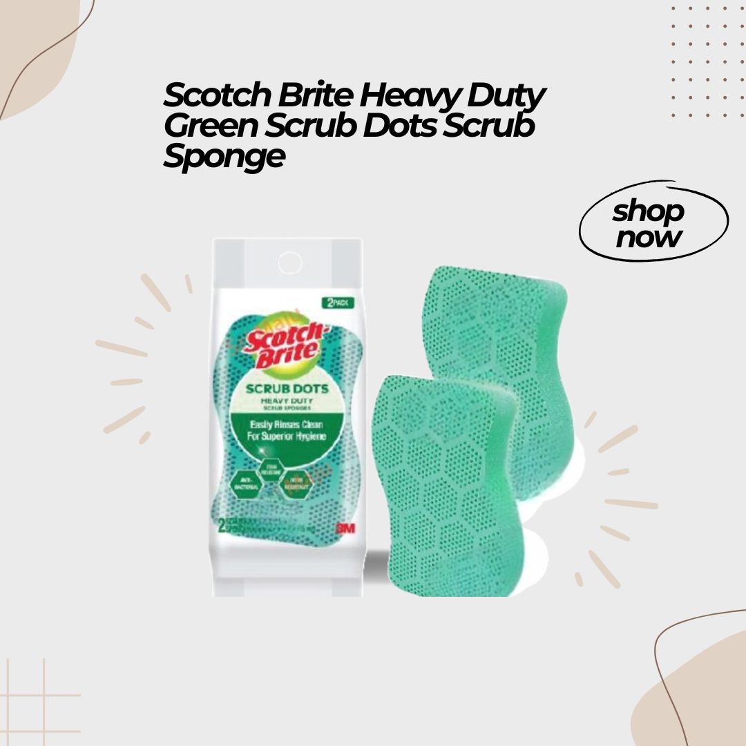 [Shopee Choice] Scotch Brite Heavy Duty Green Scrub Dots Scrub Sponge ...