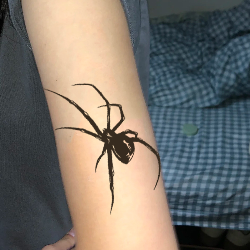 Trendy New Minimalist Spider Temporary Tattoo - Waterproof & Durable ...