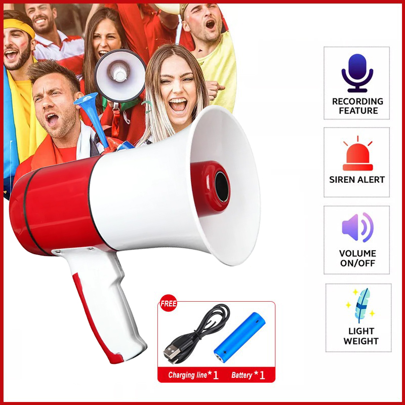 35W Handheld Megaphone with Recorder USB for Announcing MP3 Player Loud ...