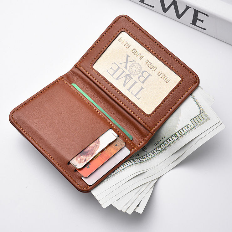 Men's Slim Bifold Wallet - Vertical ID Window & Multi-Card Slot Compact ...