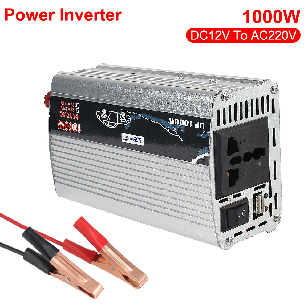 1000W Pure Sine Wave Power Inverter 12V to 110V 220V for Car Home Laptop Truck Electronic ...