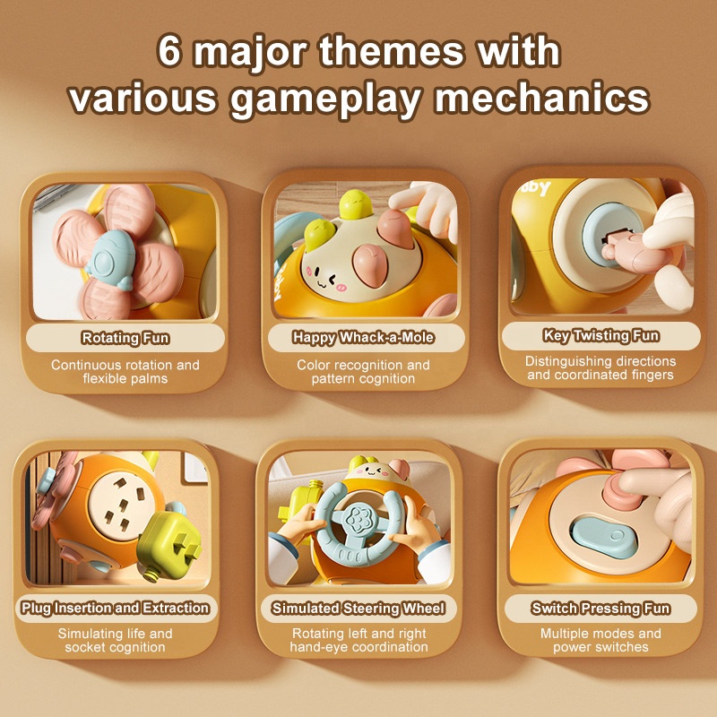 Baby Toy Busy Ball Hand Grasping Ball Educational Sensory Hexahedron ...