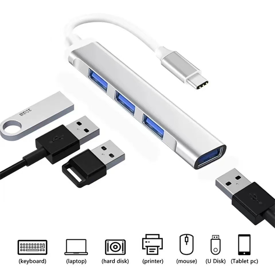 USB Hub 4 Ports USB Hub Splitter USB Extender Portable USB Adapter ...