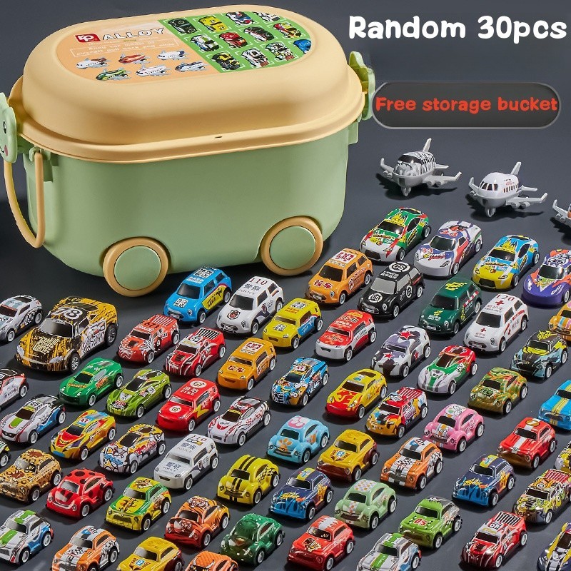 30pcs Car Mini Toy Pull-back Car With Box Alloy Car Toy Set Children ...