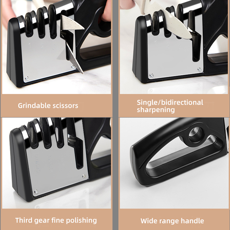 Household Kitchen Multi-Functional Four-in-One Sharpener, Manual ...