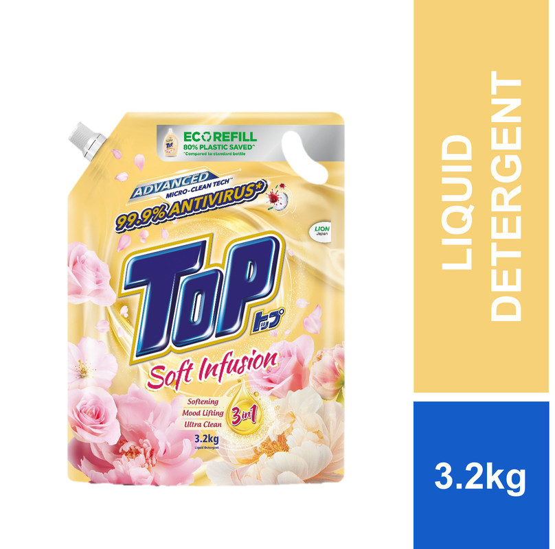 Top Liquid Detergent 3in1 Soft Infusion Refill 3.2kg | Shopee Malaysia