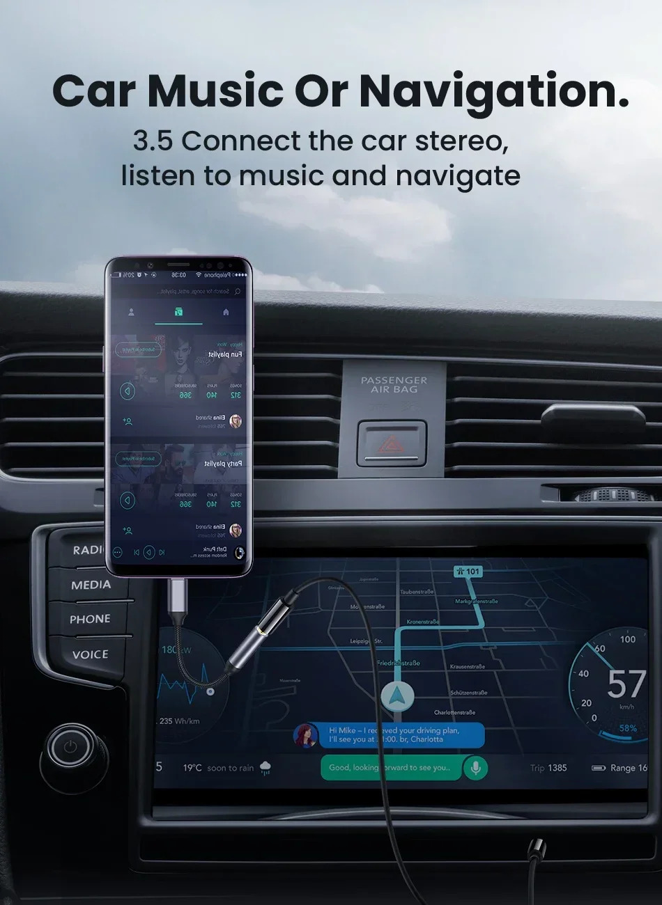 3.5mm Jack Adapter Cable 8-Pin iOS Interface Headphone Adapters for ...