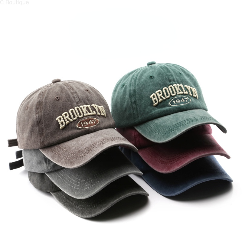Vintage Letter Embroidered Cotton Baseball Cap - Adjustable Unisex ...