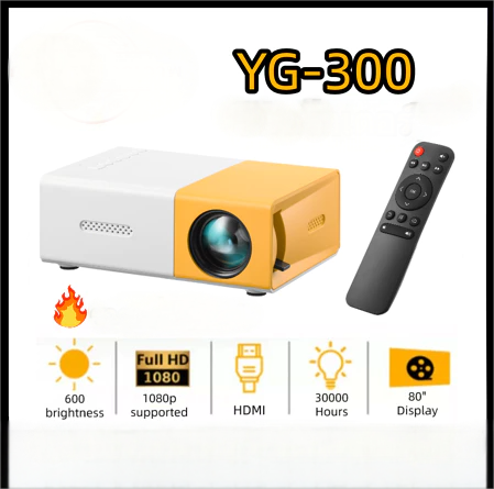 YG300 mini 1080P high-definition projector, built-in speaker, supports ...