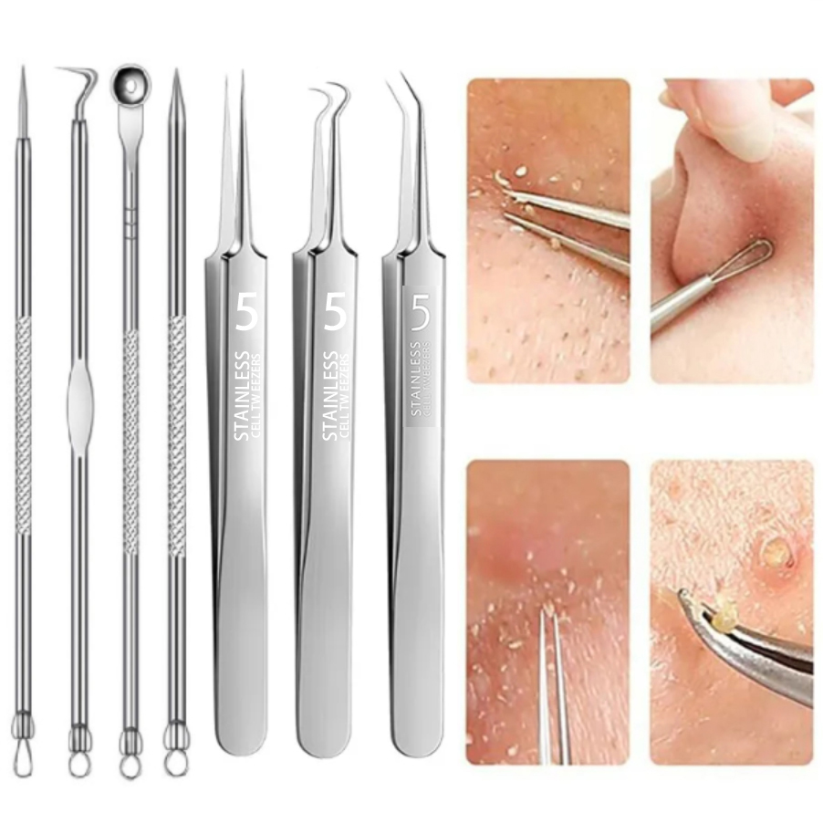 Pimple Kit Set Besi Picit Jerawat Acne Blackhead Removal Tool Needle ...