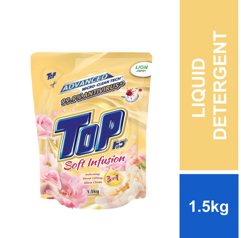 Top Liquid Detergent 3in1 Soft Infusion Refill 1.5kg | Shopee Malaysia