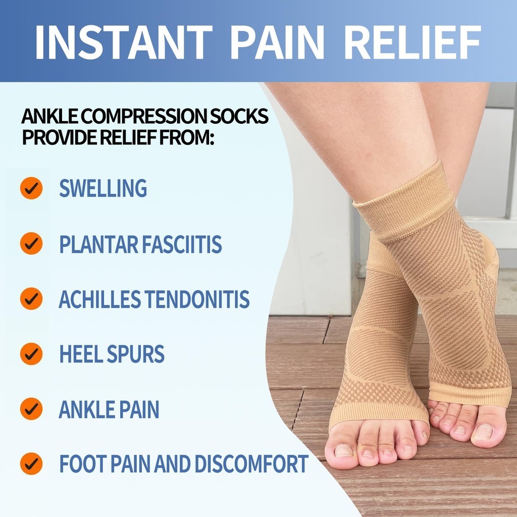 Ankle Brace Compression Sleeve - Alleviates Achilles Tendonitis & Joint ...