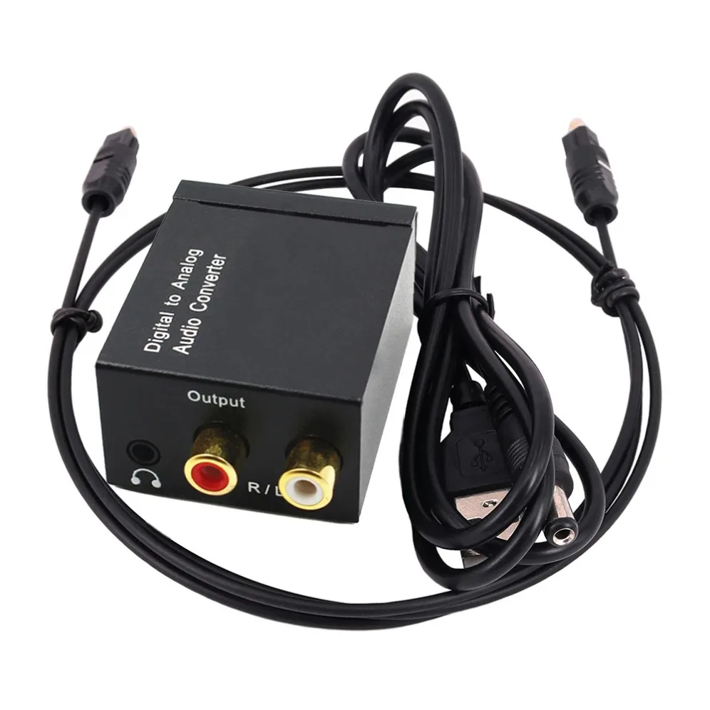 DAC 3.5MM AUX Digital to Analog Audio Amplifier Adapter RCA L/R Output ...