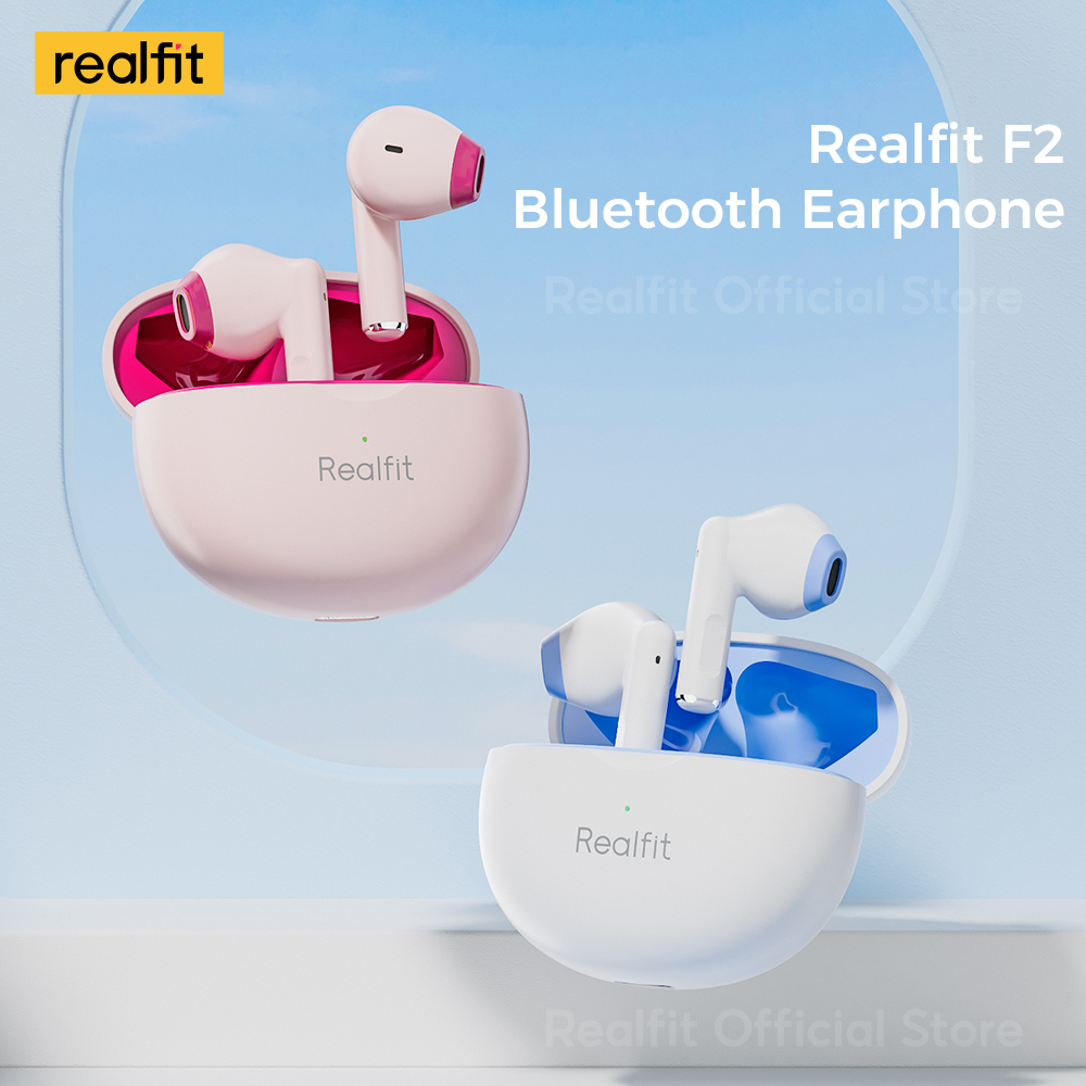 Realfit F2 TWS Bluetooth Earbuds High-Quality Low latency Earphones With AI ENC For Daily Use ...