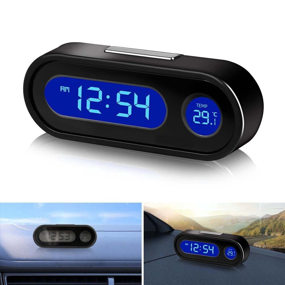 Mini Electronic Car Clock Time Watch Auto Dashboard Clocks Luminous ...