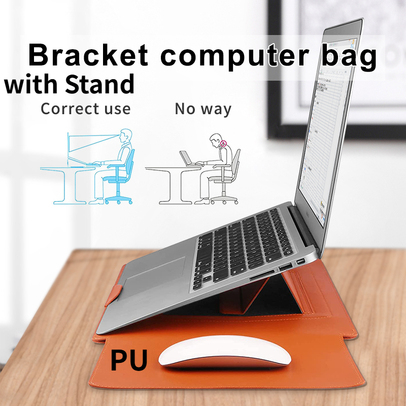 Multipurpose Laptop Bag For Macbook Air M2 13 to 16 Inch PU Leather ...