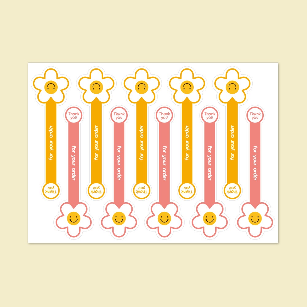 Pack Cartoon Cute Emoji Long Sticker Round Strip Sticker Baking Cake ...