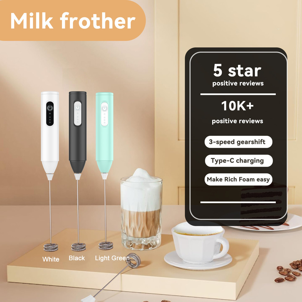 Milk Frother Handheld Egg Beater Rechargeable Coffee Frother, Matcha ...