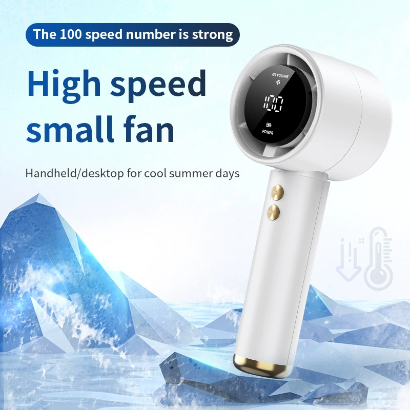 High-Speed USB Mini Fan 100 Speed LED Display Portable Turbo Small ...