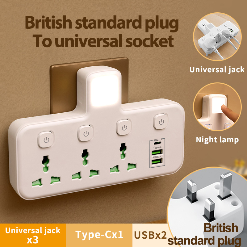 British Standard Plug Wall Plug Type Independent Switch Power Socket 3 ...