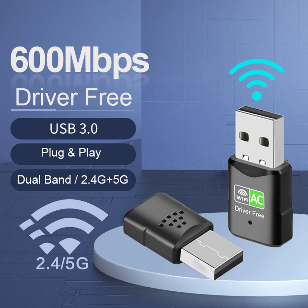 600Mbps Mini USB 3.0 WiFi Adapter Wireless Network Card Free Driver ...