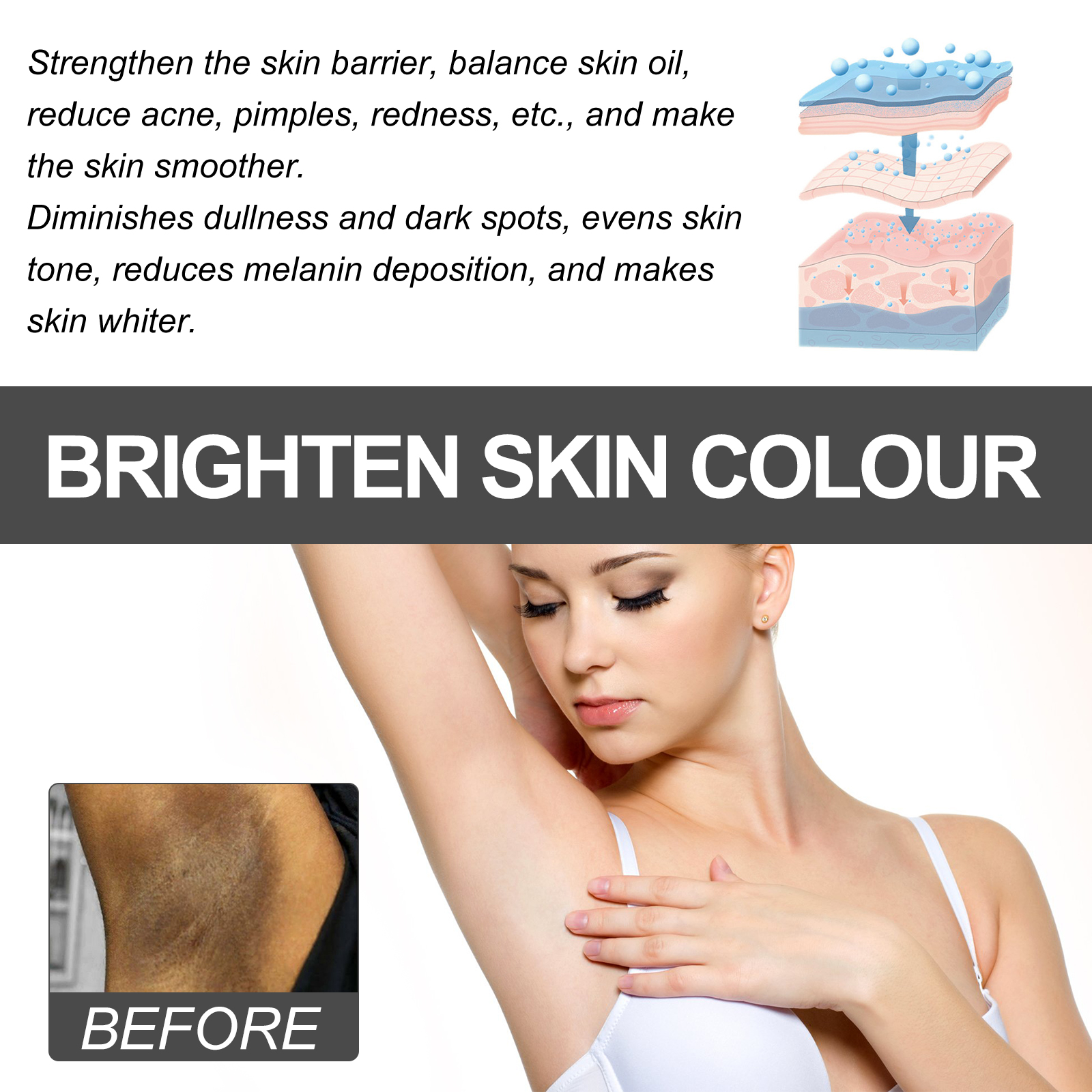 New Body Snow Bleach Cream for Brightening Underarms, Elbows, Knees ...