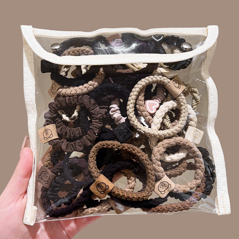 10pcs simple high elastic hair rope seamless hair tie high ponytail ...