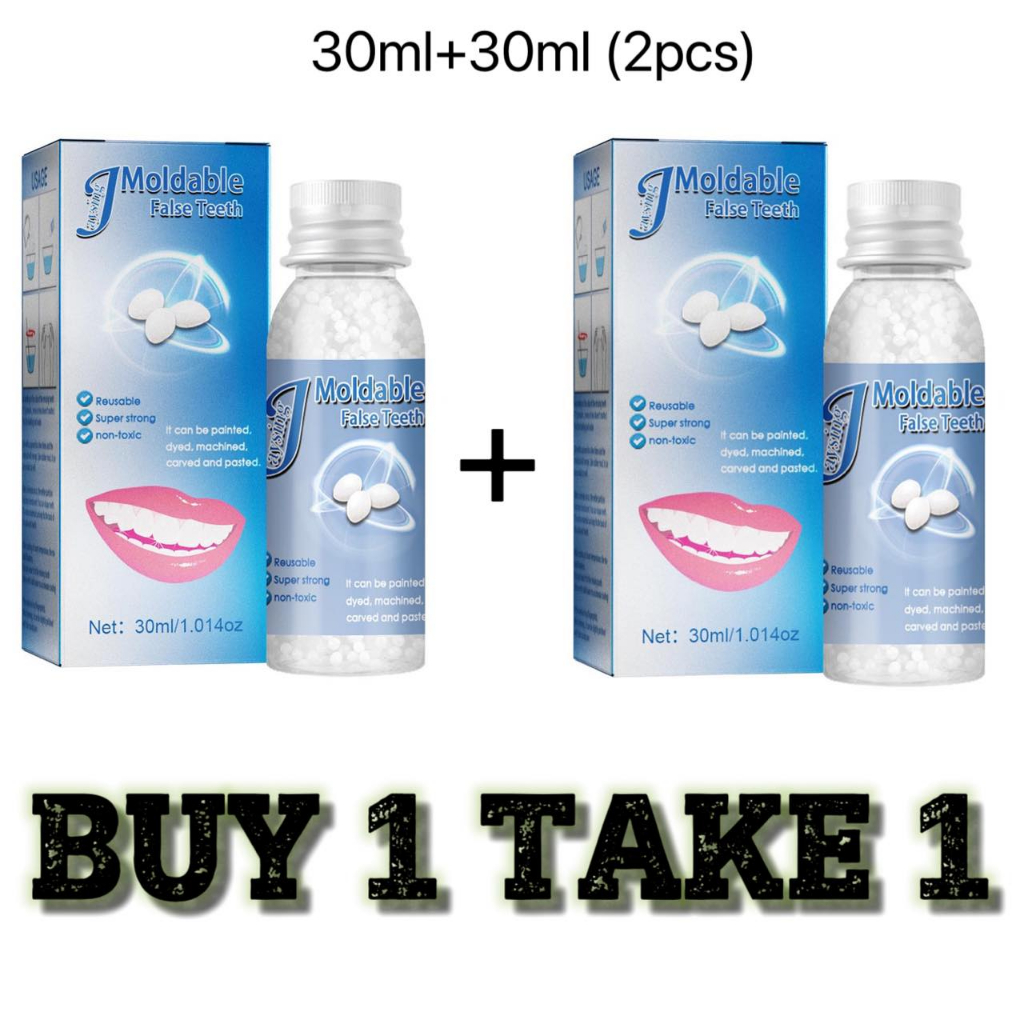 [BUY 1 TAKE 1] False Teeth Solid Glue Temporary Denture Plastic Denture ...