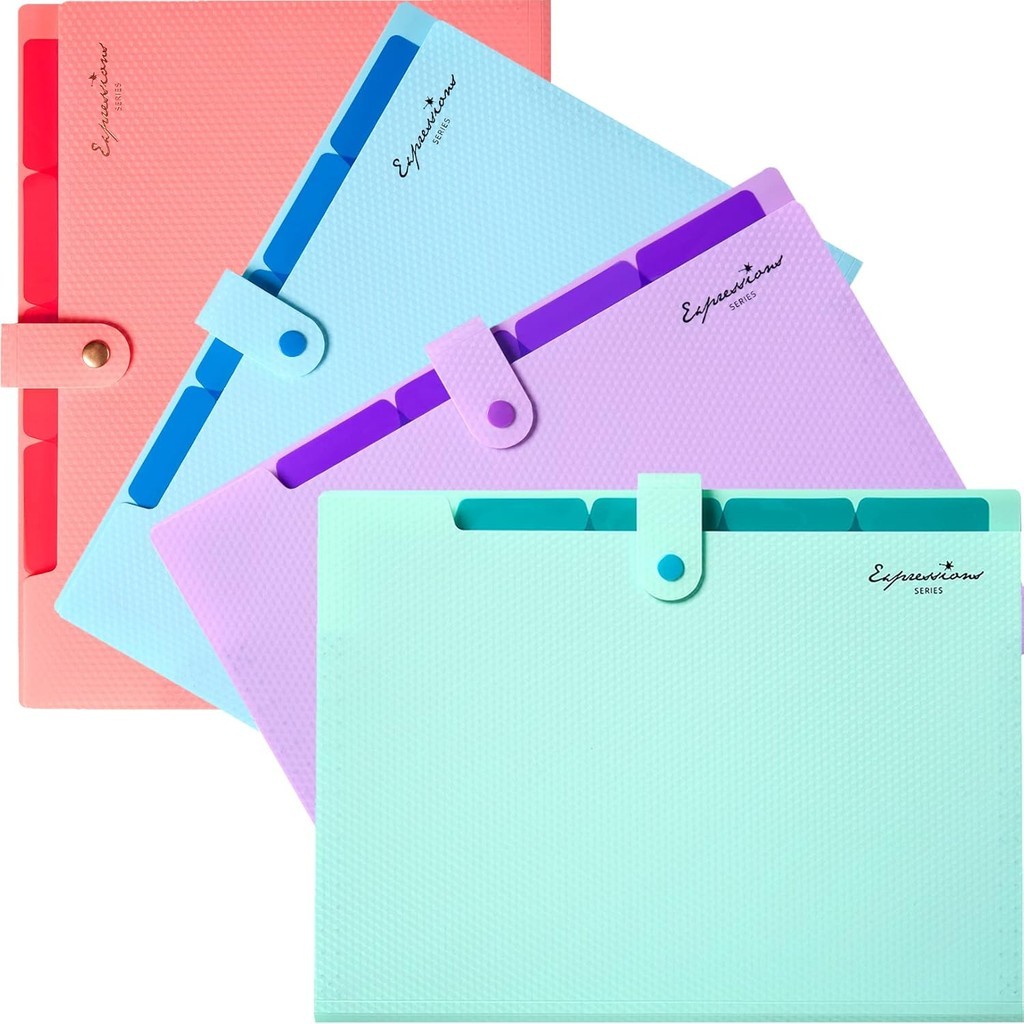 5 Pocket Folder with Labels, Letter Size Expanding File Folder ...