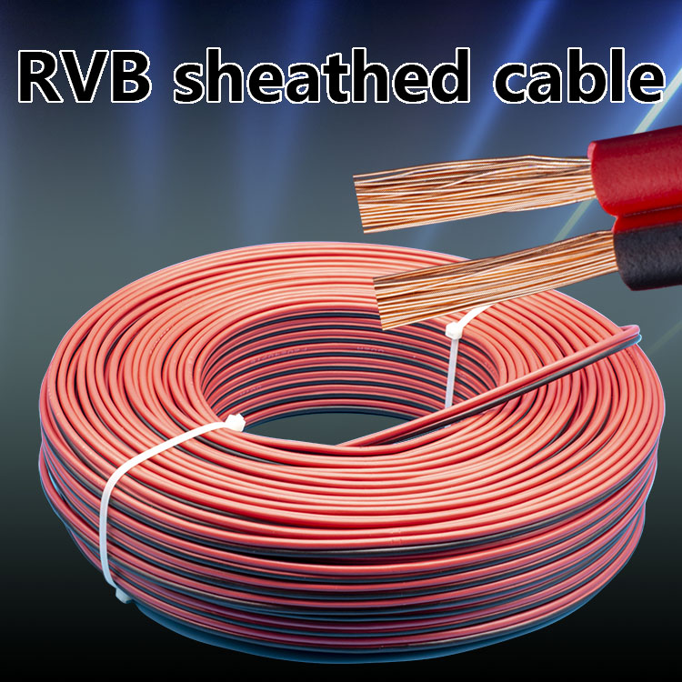 2-core speaker wire, red and black parallel stranded copper-clad ...