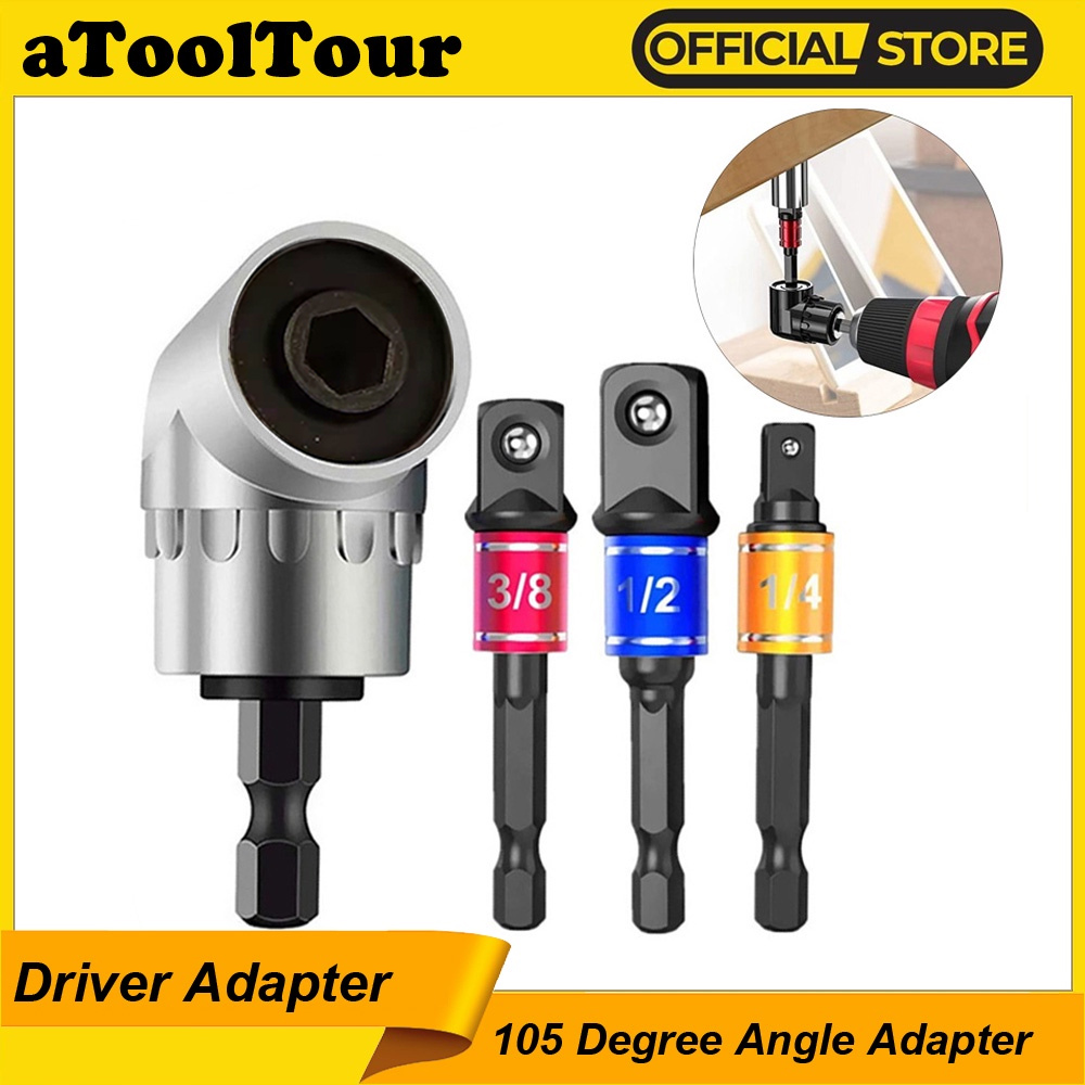 Impact Grade Power Hand Tool Driver Socket Adapter Set, 105-Degree ...