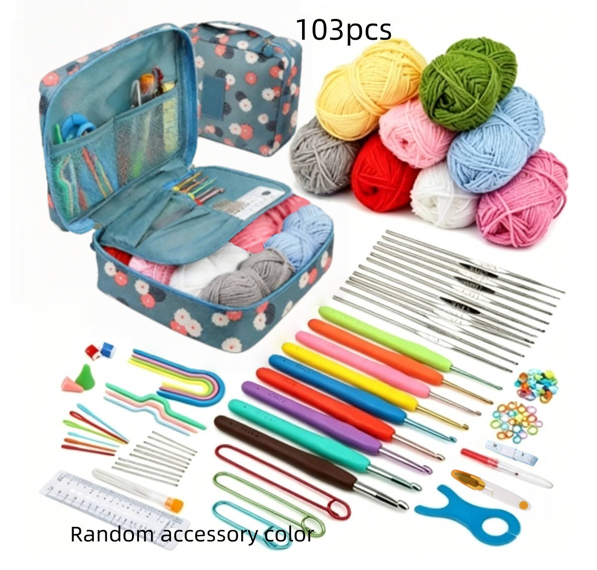 Crochet Hook Sets 103 Pieces, Complete DIY Beginner's Starter Set with ...