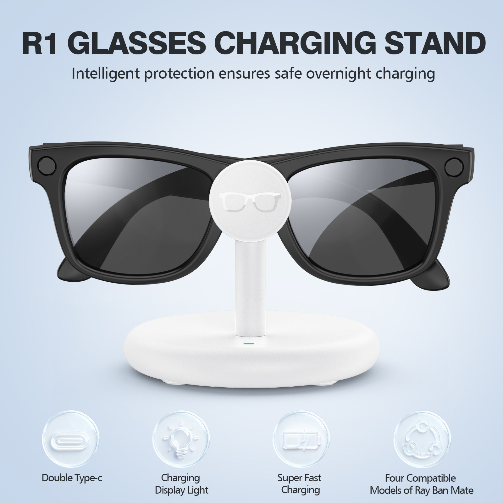 For Ray Ban Meta smart glasses charging dock, portable charging dock ...