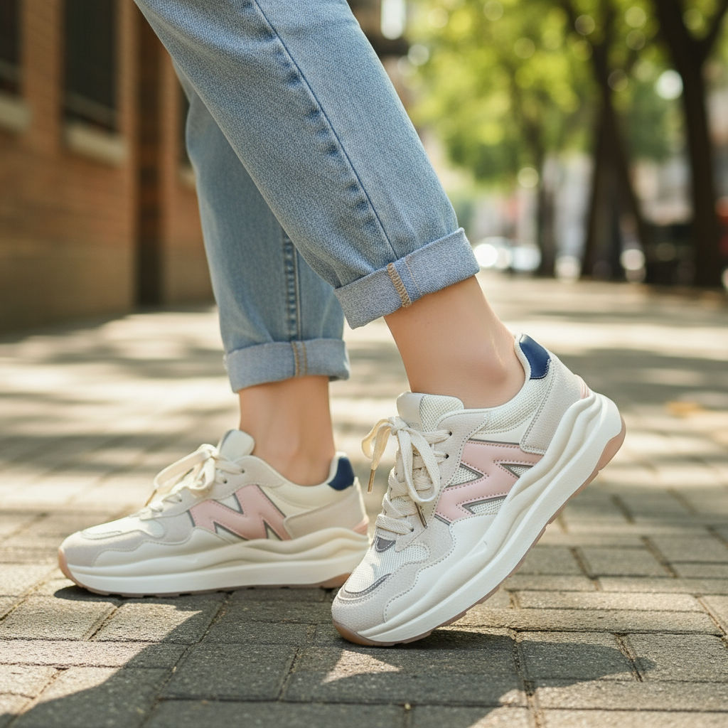 Lovito Sneakers Kasual Bersporting Tapak Tebal Warna Block Sesuai Semua ...