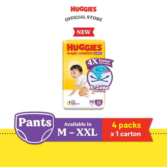Huggies Magic Comfort Pants M42/L36/XL32/XXL31 (4 Packs) | Shopee Malaysia