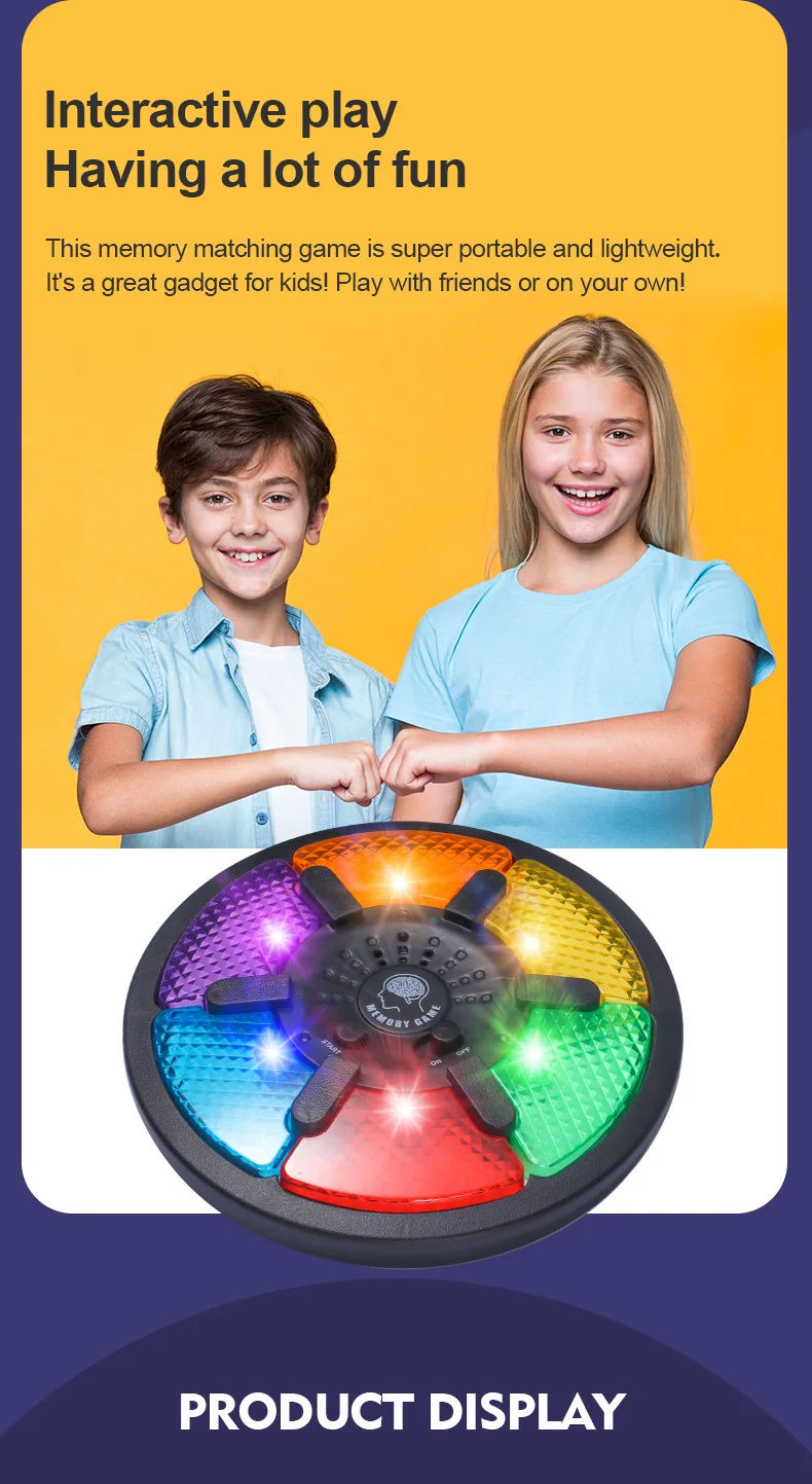 Kids Memory Training Game Console - Handheld Electronic Light & Sound ...