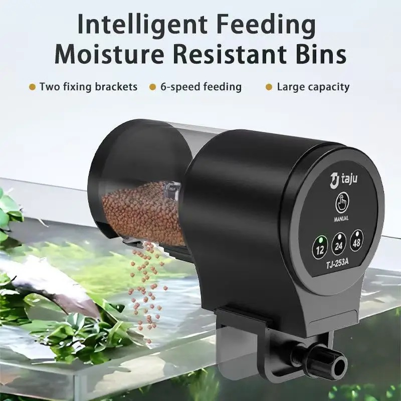 AquaTech Automatic Fish Feeder Digital Programmable Timer Adjustable ...