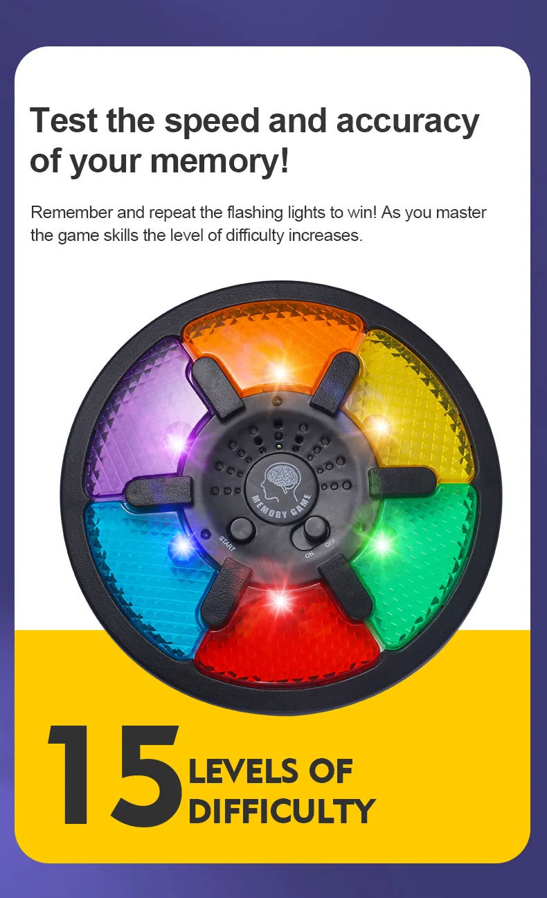 Kids Memory Training Game Console - Handheld Electronic Light & Sound ...