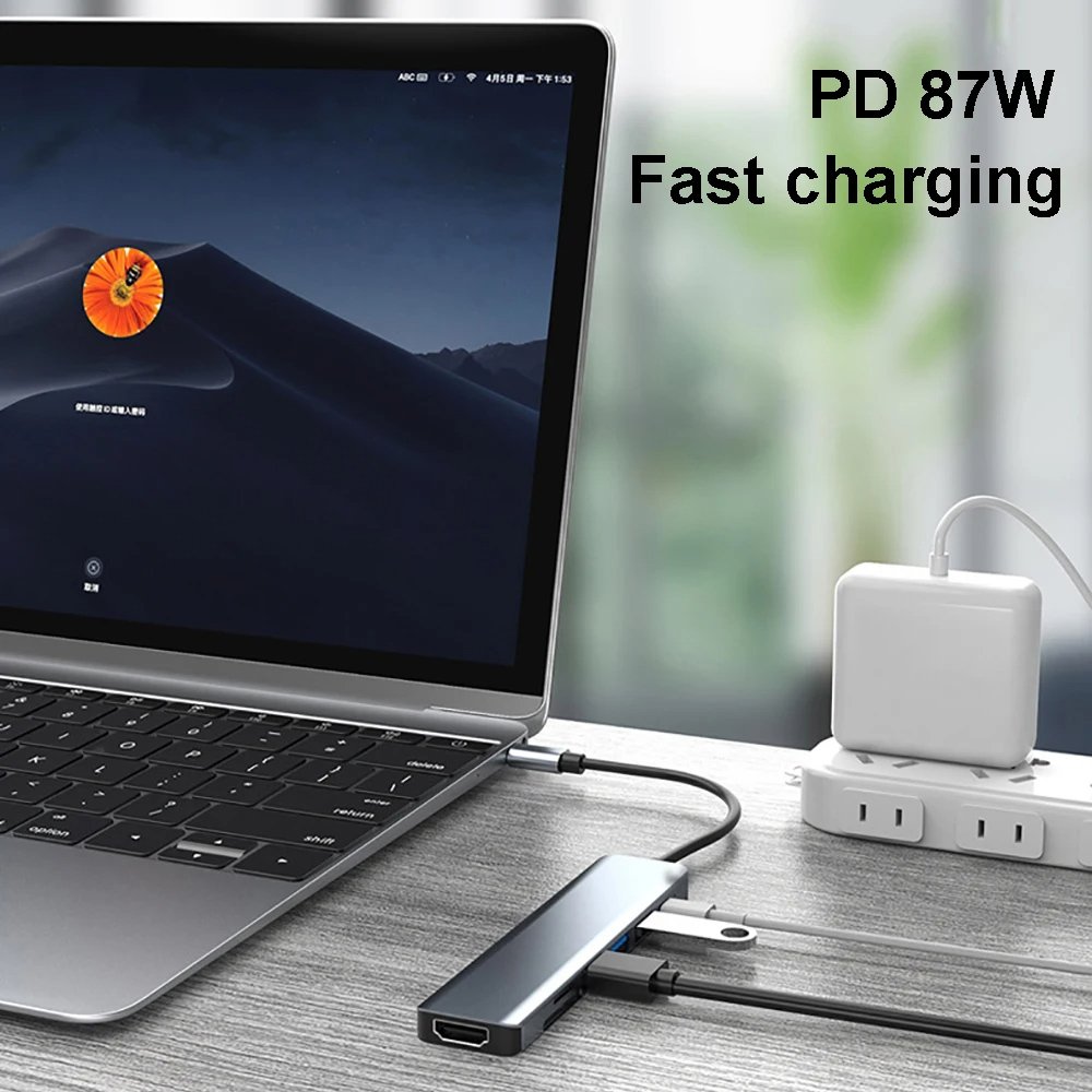 Premium 7-in-1 /4-in-1 Type-C HUB HDMI Memory Card Reader USB C Docking ...