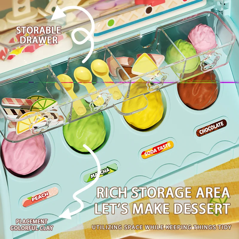 Ice Cream Machine Toy Vehicle Set for Girls' Pretend Play Set Mainan ...
