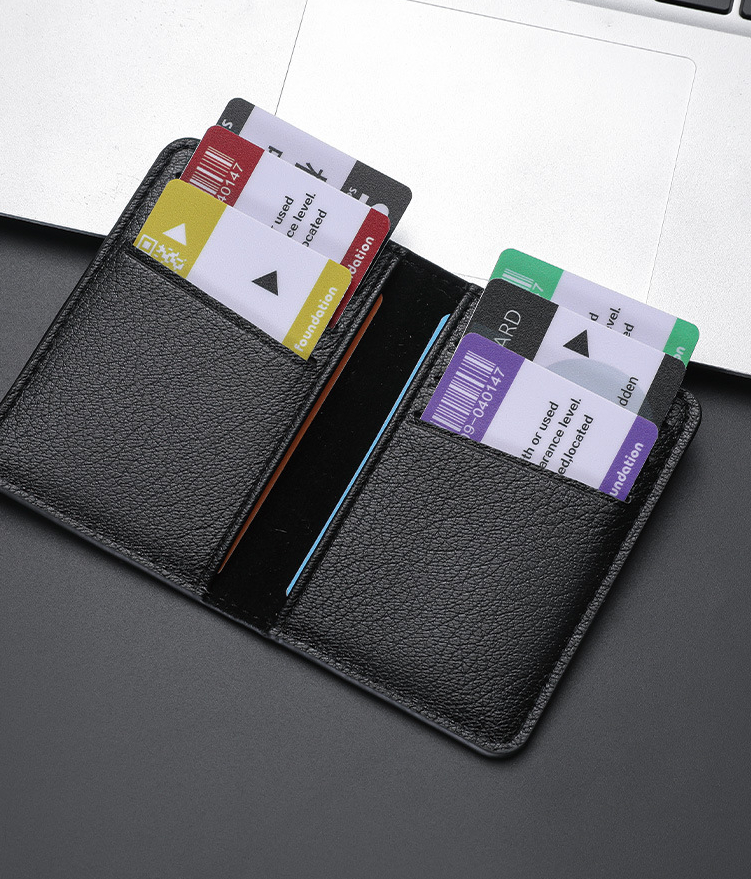 Slim Wallet for Men with Lychee Pattern - Ultra-Thin Multi-Card Holder ...