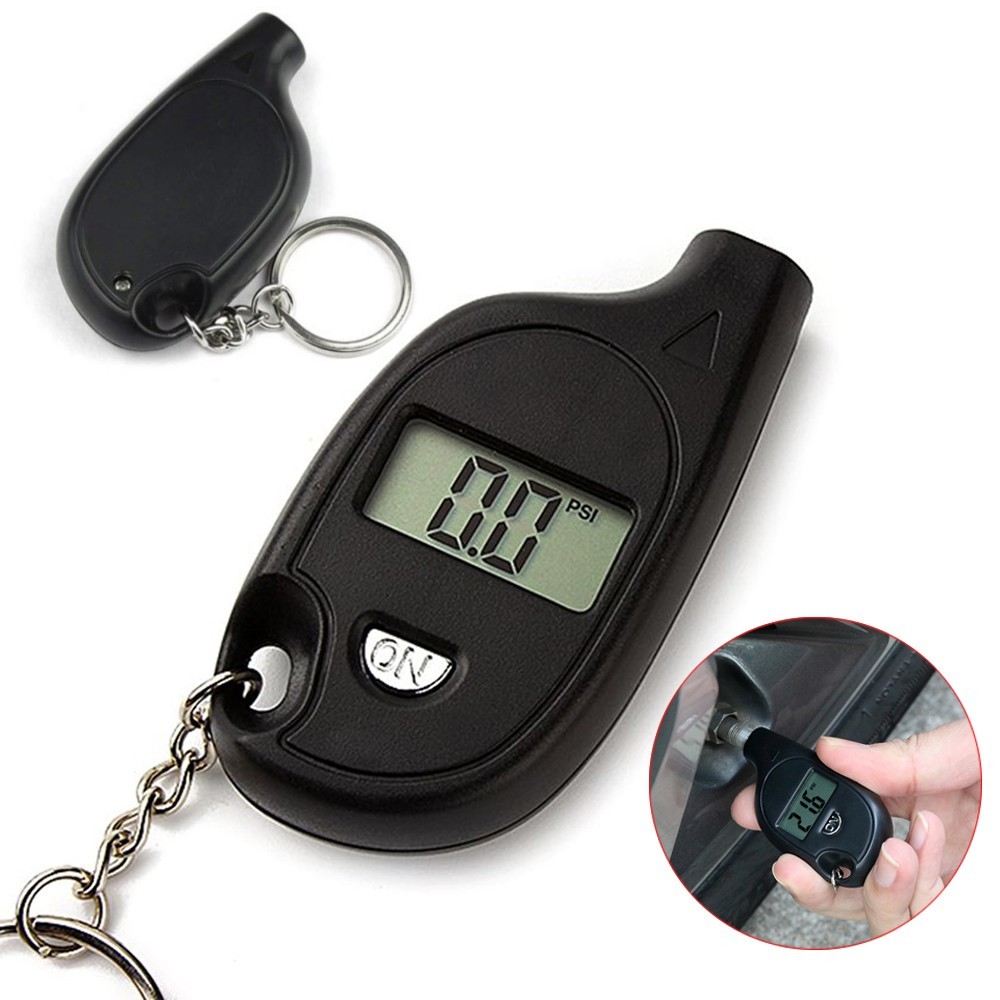 Mini Digital Tire Pressure Monitor with LCD Display - Keychain Gauge ...