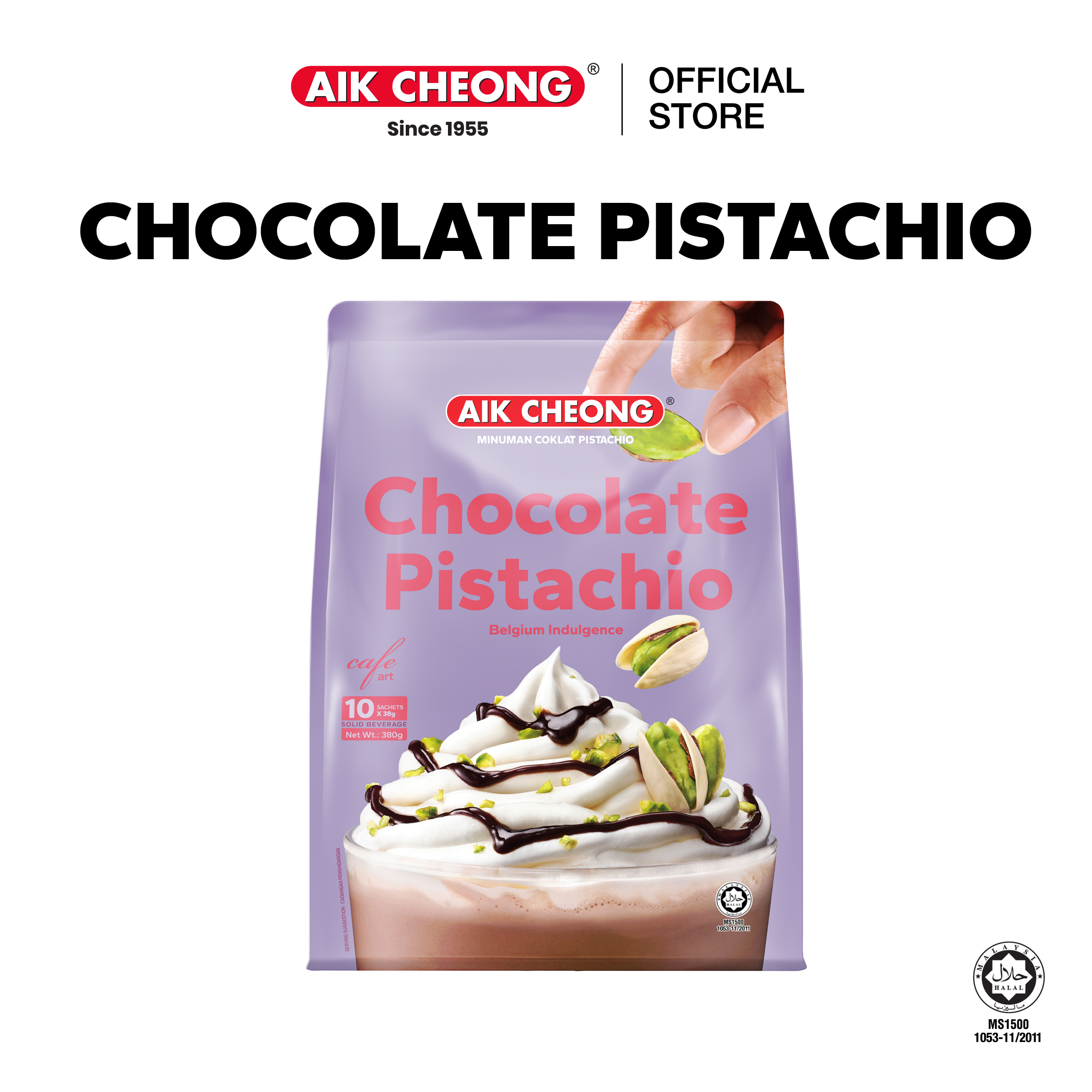 AIK CHEONG CHOCOLATE PISTACHIO 38G X 10'S | Shopee Malaysia
