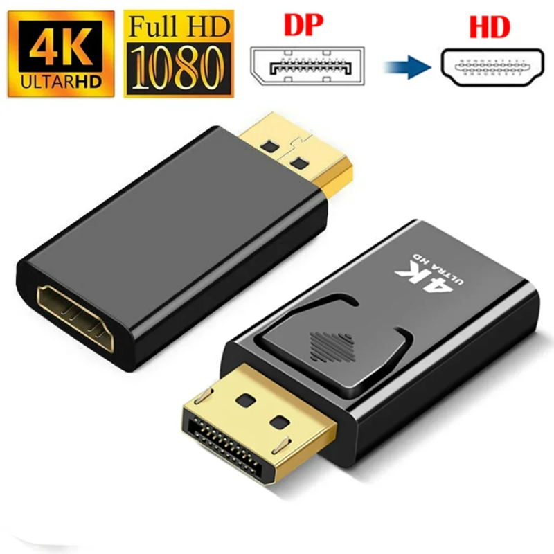 Display Port to HDMI Adapter 4K DP to HDTV Converter Full 1080P for PC ...