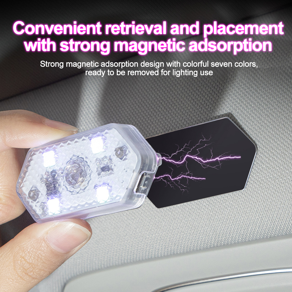 Rechargeable Magnetic LED Car Light – Multi-Color Touch-Activated Mini ...