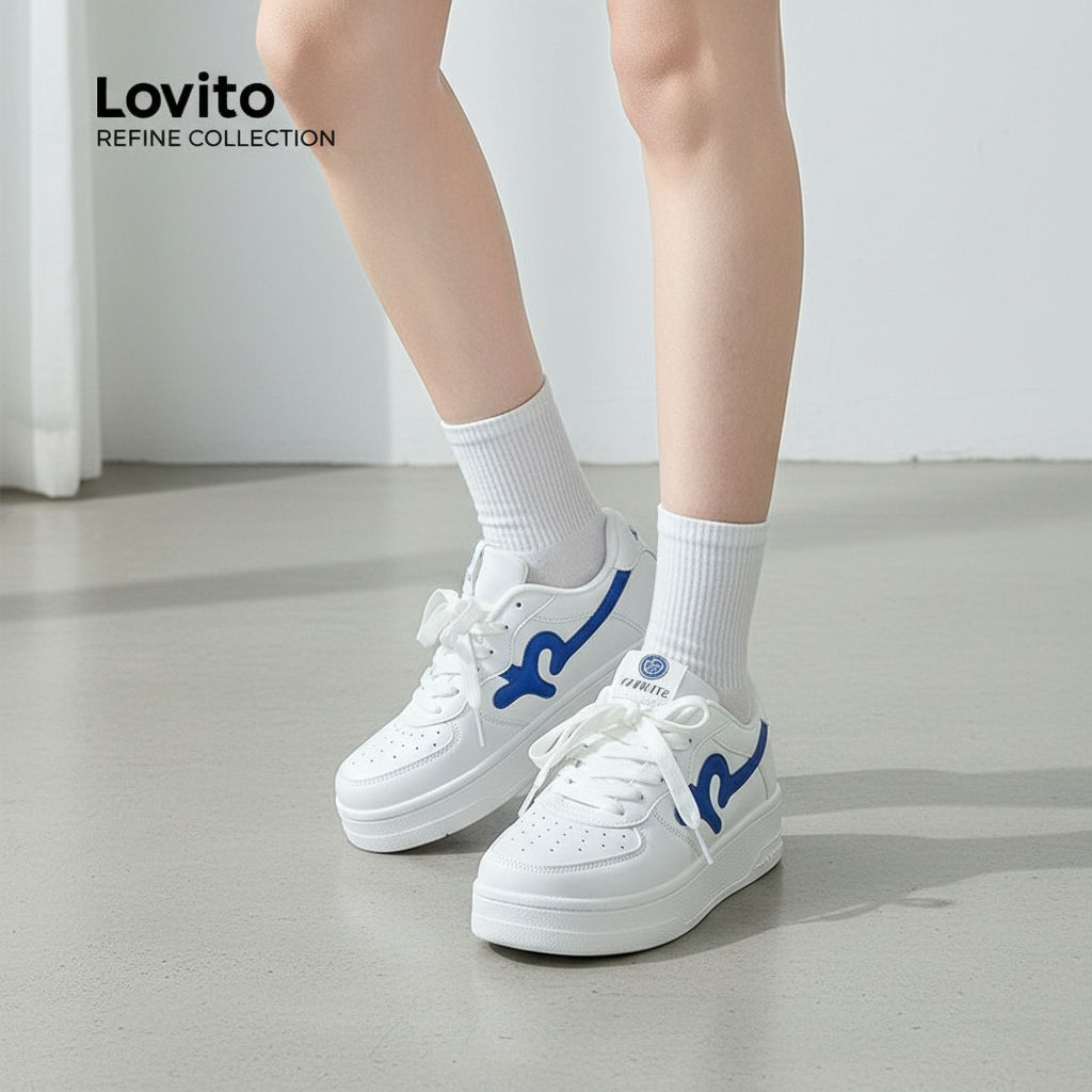 Lovito Refine Kasut Sukan Wanita Kasual Mudah LR28E056 | Shopee Malaysia