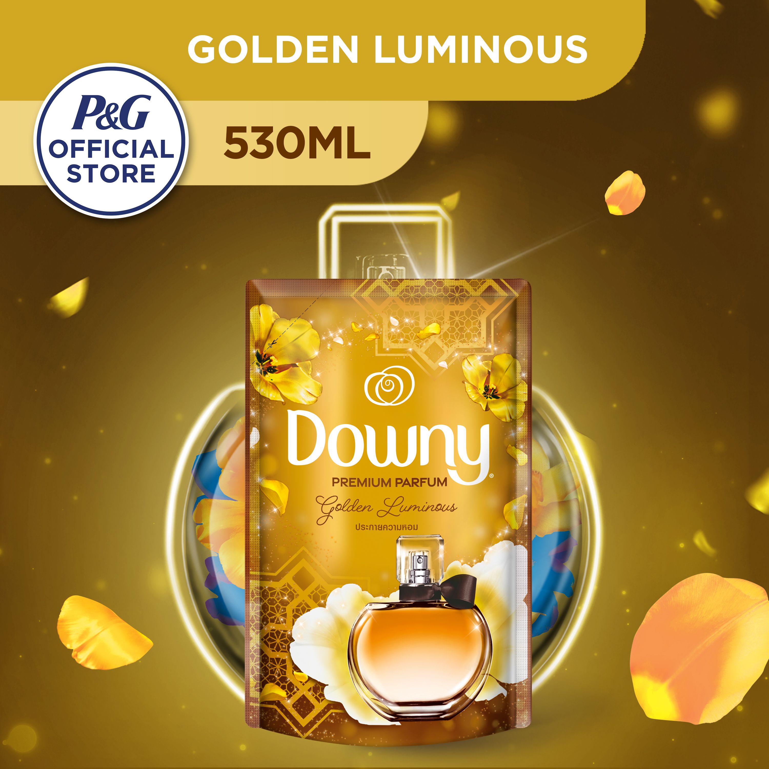 Downy Premium Parfum Golden Luminous Concentrate Fabric Softener Refill ...