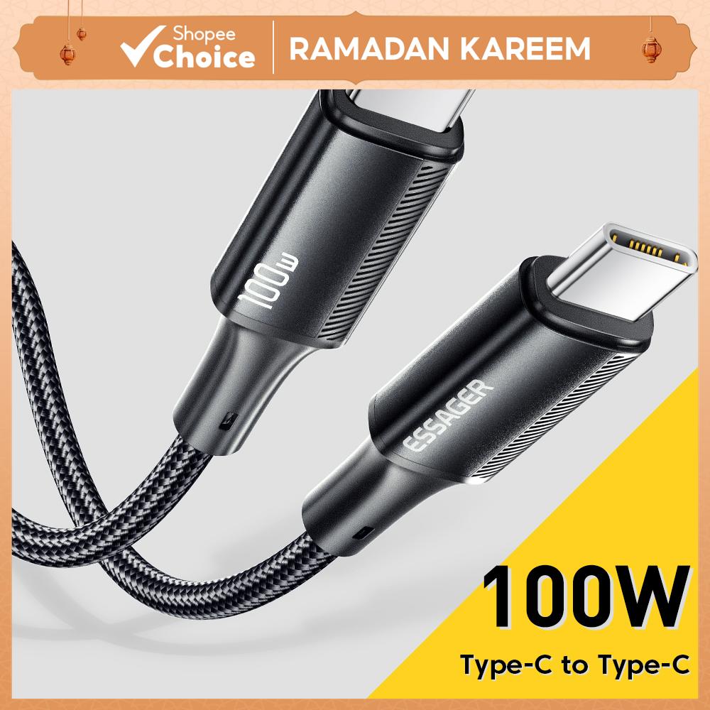 Essager 100W 5A Type C Cable PD USBC Type-C Cord Fast Charging USB2.0 ...