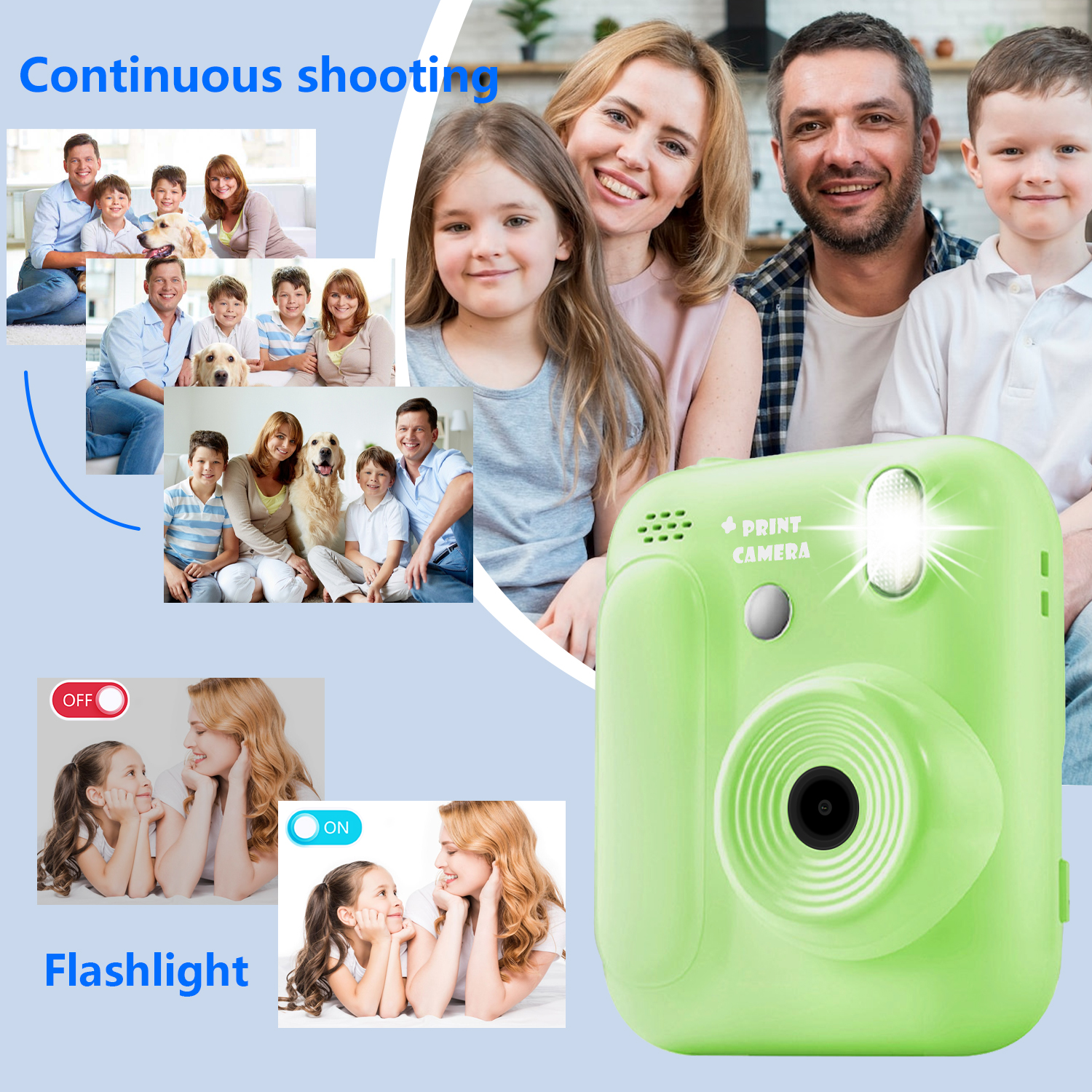 Instant Print Camera 1080P HD Video 32G Card Digital Camara Christmas ...
